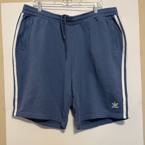 adidas | Shorts | Adidas 2xl Blue 3 Stripes Shorts | Poshmark